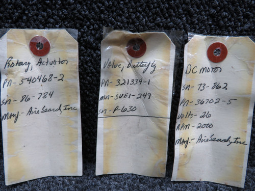 540468-2 Airesearch Series 1 Butterfly Valve 321334-1 Airesearch DC ...