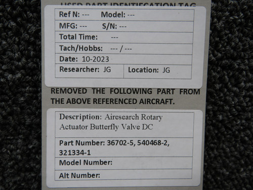 36702-5 Actuator Rotary Part Number 540468-2 Butterfly Valve Part ...