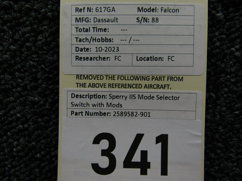 2589582-901 Sperry IIS Mode Selector Switch Has Support Panels and ...