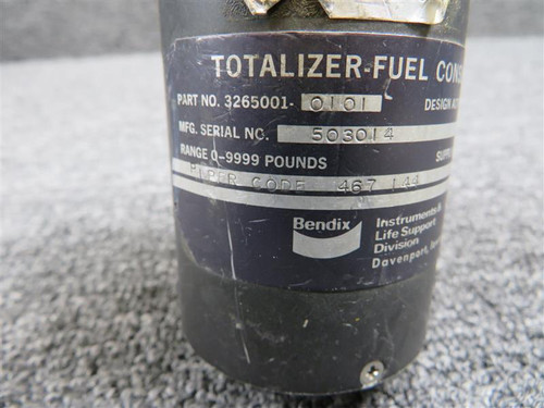 3265001-0101 Bendix Aircraft Equipment Consumed Fuel Totalizer Indicator
