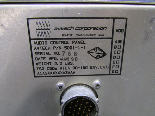 5091-1-1 Avtech Audio Control Panel has Modification For Sale