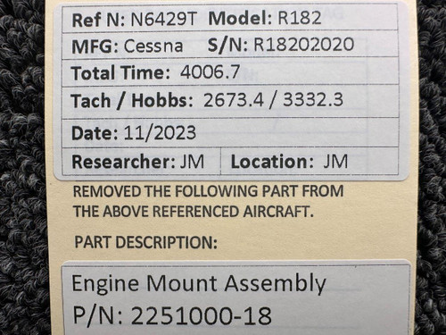 2251000-18 Cessna R182 Engine Mount Assembly | Cessna Airplane Parts