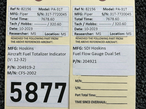 204919-2, 204921 Hoskins Fuel Totalizer Indicator and Dual Fuel Flow ...