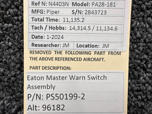 PS50199-2 (Alt: 96182) Eaton Master Warn Switch Assembly For Sale