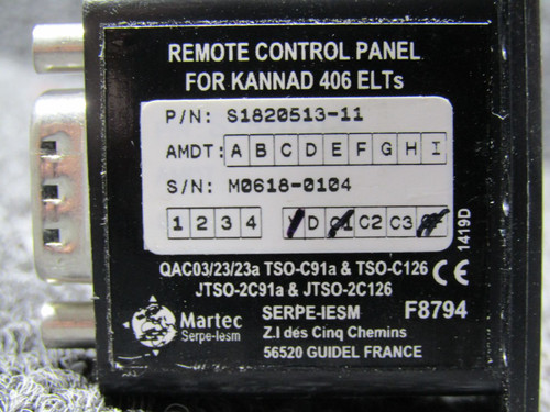 S1820513-11 Martec ELT Remote Control Assembly
