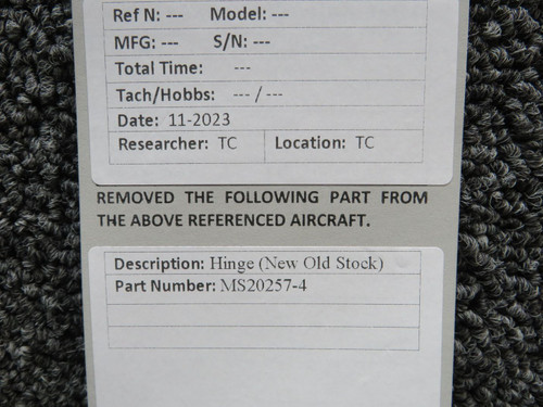 MS20257-4 Hinge New Old Stock