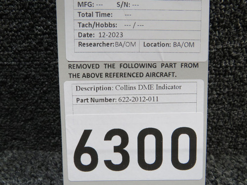 622-2012-011 Collins DME Indicator Gauge