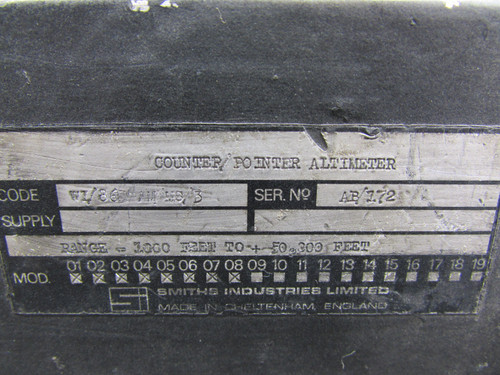 WL-862-AM-MS-3 Smiths Counter and Pointer Altimeter Gauge with ...