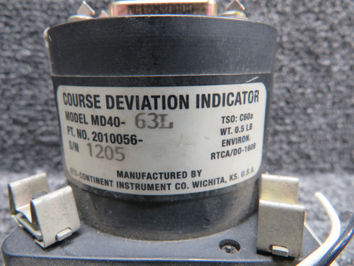 2010056 Mid Continent MD40-63L Worn Face Course Deviation Indicator