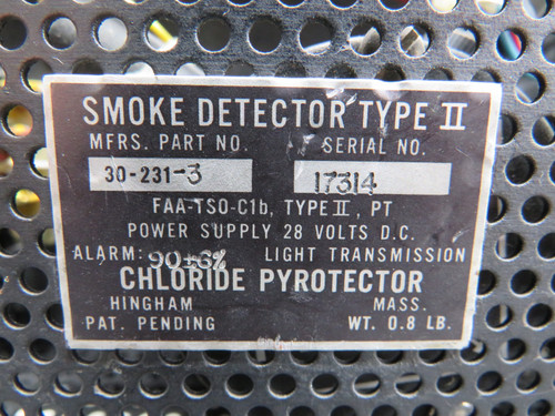 30-231-3 Hingham Chloride Pyrotector Smoke Detector Type 2 Assembly ...