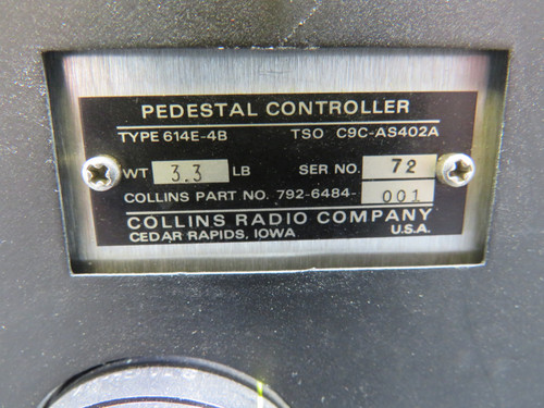 792-6484-001 Collins 614E-4B Model Pedestal Control
