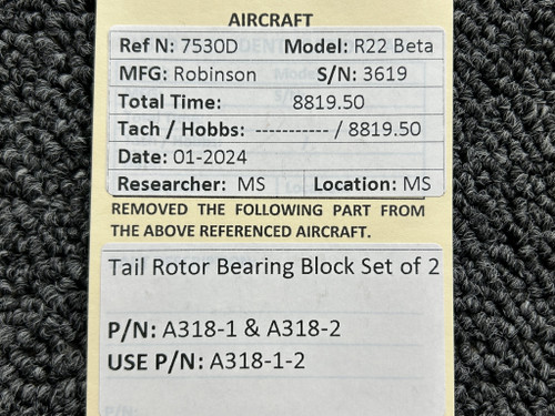 A318-1, A318-2 (Use PN: A318-1-2) Robinson R22 Beta Tail Rotor Bearing ...