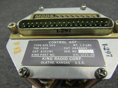 071-1033-00 King Radio KFS-580 Control ADF Faded Orange Screen