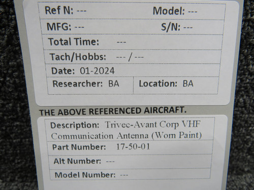 17-50-01 Trivec-Avant Corp VHF Communication Antenna Unit (Worn Paint)