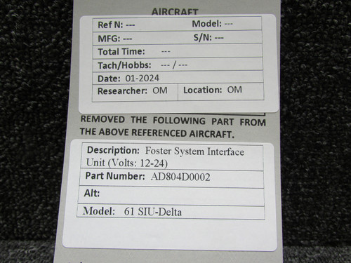 AD804D0002 Foster 61 SIU-Delta System Interface Unit (Voltage: 12-24)