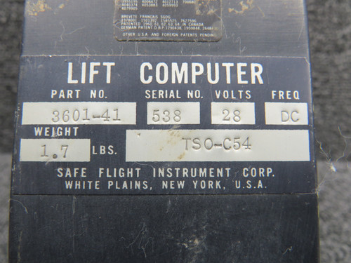 3601-41 Safe Flight Avionics Lift Computer Assembly With 28 Volts