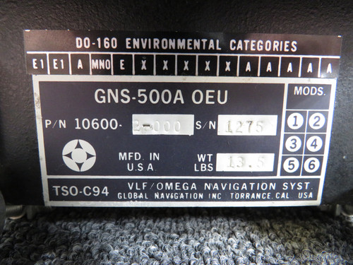 10600-2-200 Global GNS-500A OEU VLF Omega Nav System Modified with Tray ...