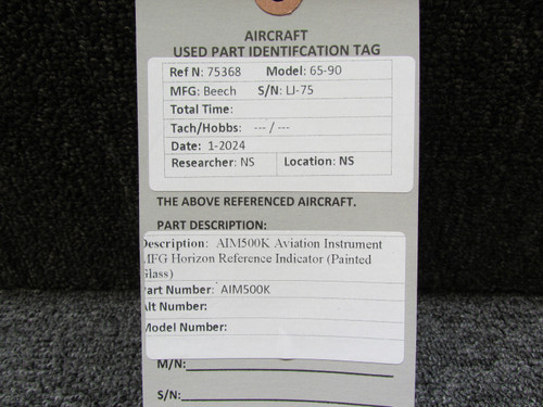 AIM500K Aviation Instruments Painted Glass Horizon Reference Indicator ...