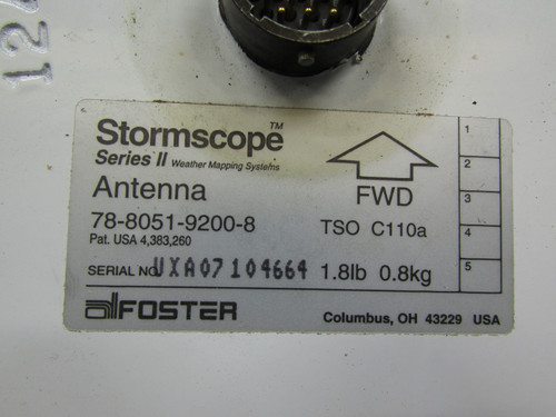 78-8051-9200-8 Foster Stormscope Series II Antenna Unit
