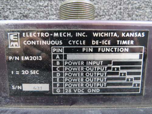 EM2013 Electro-Mech Continuous Cycle De-Ice Timer Unit Assembly