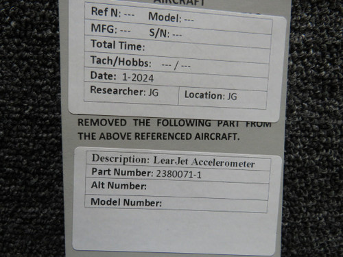 2380071-1 Learjet Airplane Accelerometer