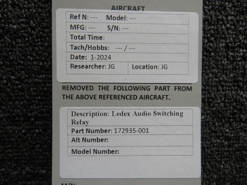 172935-001 Ledex Aviation Audio Switching Relay