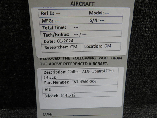 787-6366-006 Collins 614L-12 ADF Control Unit (Black) For Sale