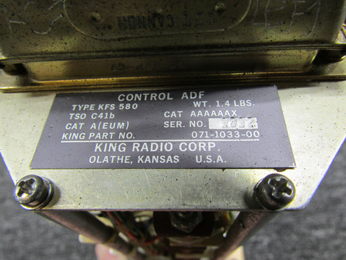 071-1033-00 King Radio KFS-580 Control ADF Unit (Worn Face and Broken ...