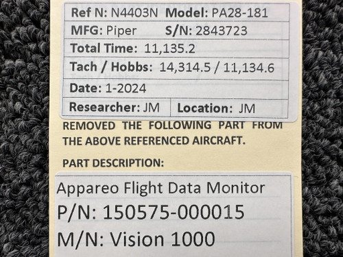 150575-000015 Appareo Vision 1000 Flight Data Monitor For Sale