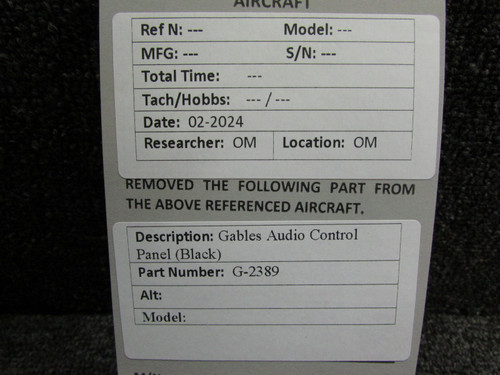G-2389 Gables Black Audio Control Panel Assembly For Sale