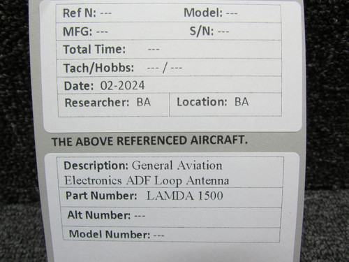 LAMDA 1500 General Aviation Electronics Aircraft ADF Loop Antenna