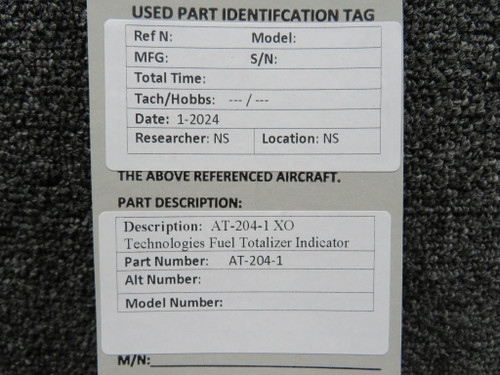 AT-204-1 XO Technologies Fuel Totalizer Indicator Gauge