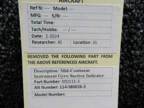 MD111-3 Alternative Part Number 114-380026-3 Mid-Continent Instruments ...
