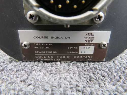 522-2638-00 Collins 331A-3G Aircraft Course Indicator