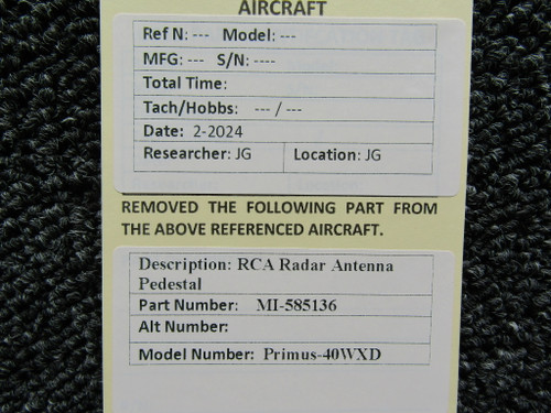 MI-585136 RCA Primues-40WXD Antenna Radar Pedestal Assembly