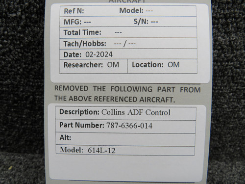 787-6366-014 Collins 614L-12 ADF Control Unit