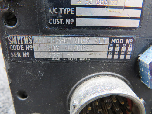 WL-807-AM-CP-2 Smiths Counter-Pointer Altimeter with Bracket (Core) For ...