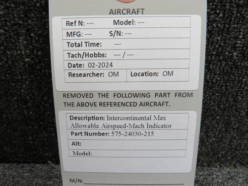 575-24030-215 Intercontinental Maximum Allowable Airspeed Mach Indicator
