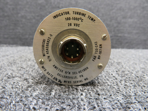 SEL-0C19DH (Alt: 45AS86822-5) Ametek Turbine Temp Indicator (Cracked ...