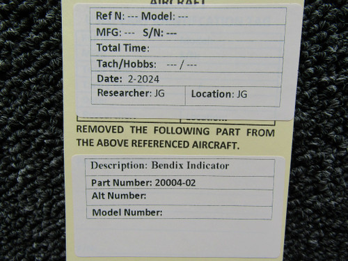 20004-02 Bendix Aviation Indicator For Sale