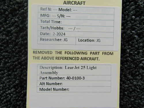 40-0100-3 Learjet 25 Aircraft Rotating Beacon Light For Sale