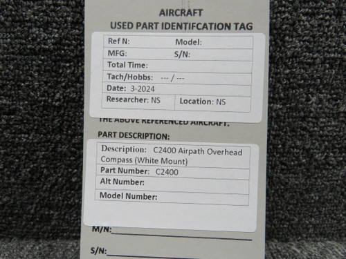 C2400 Airpath Windshield Mounted Compass (White Mount)