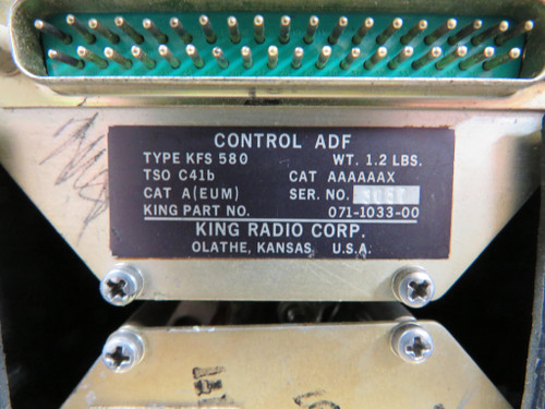 071-1033-00 (Alt: KFS-580) King Radio Dual ADF Controller Unit Assembly
