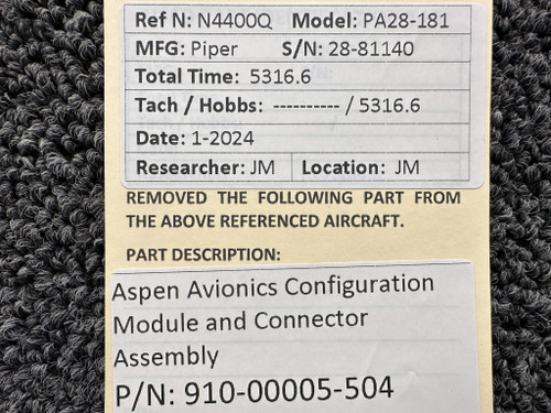 910-00005-504 Aspen Avionics Configuration Module with Connector Assembly