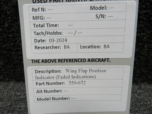 550-672 Plane Wing Flap Position Indicator Assembly With Faded Indications