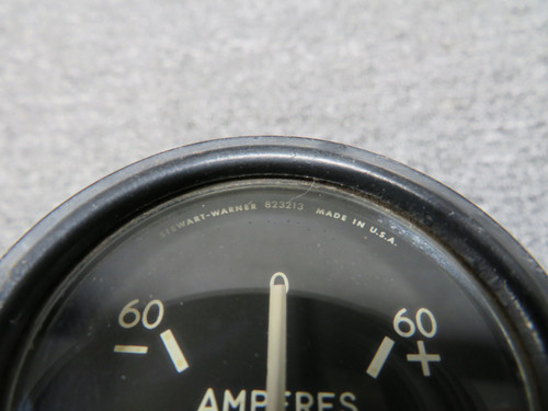 823213 Stewart Warner Avionics Ammeter Indicator Range Amps -60 to 60