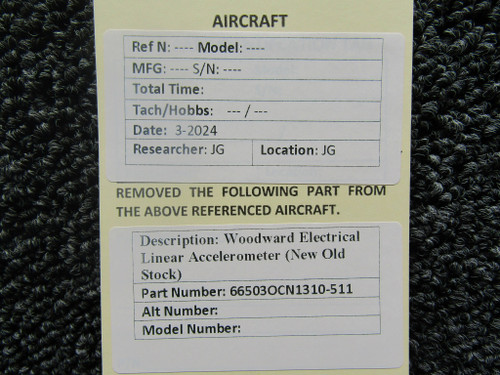 66503OCN1310-511 Woodward Electrical New Old Stock Linear Accelerometer