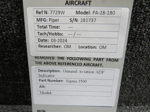 Sigma 1500 General Aviation ADF Indicator Gauge