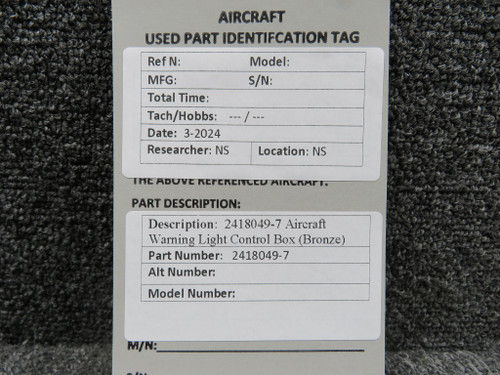 2418049-7 Aircraft Warning Light Control Unit Box (Bronze)