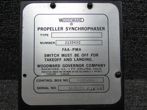 6852-910 Woodward Propeller Synchrophaser | BAS Airplane Parts